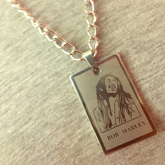Accessories | Bob Marley Pendant Silver Curb Link Dog Tag Style Charm ...